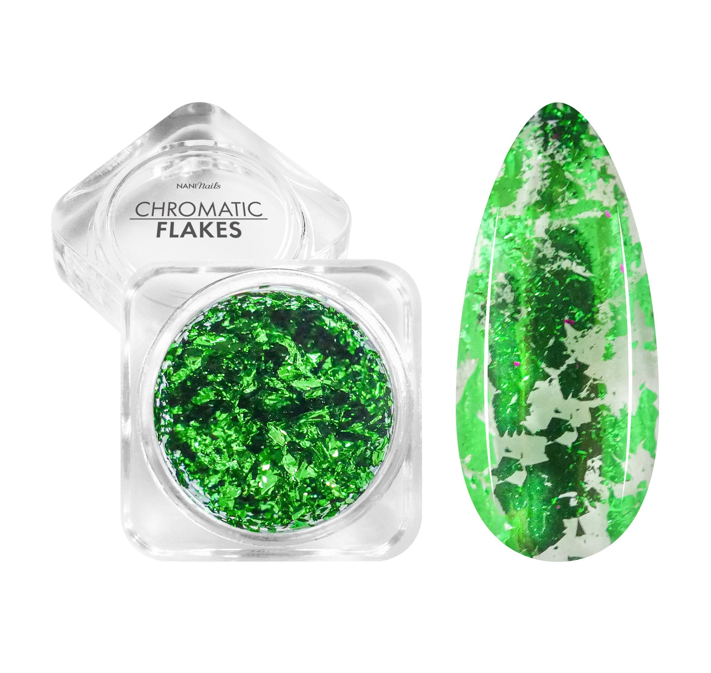 NANI pigment de lustruire Chromatic Flakes - Verde - NaniNails.ro